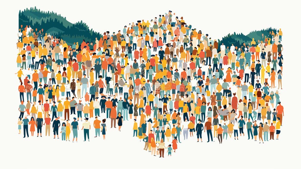 West Virginia US State Population Map, Featuring a Large Group of ...