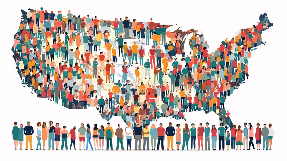 West Virginia US State Population Map, Featuring a Large Group of ...