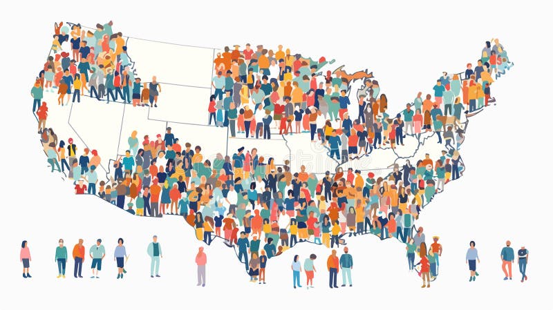 West Virginia US State Population Map, Featuring a Large Group of ...