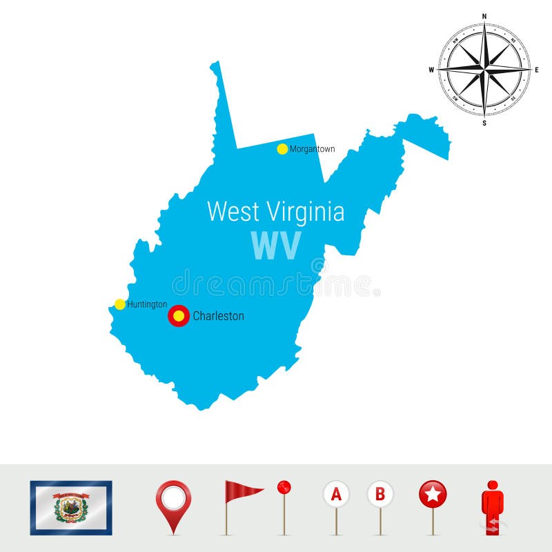 West Virginia Vector Map Isolated on White. Detailed Silhouette of West ...
