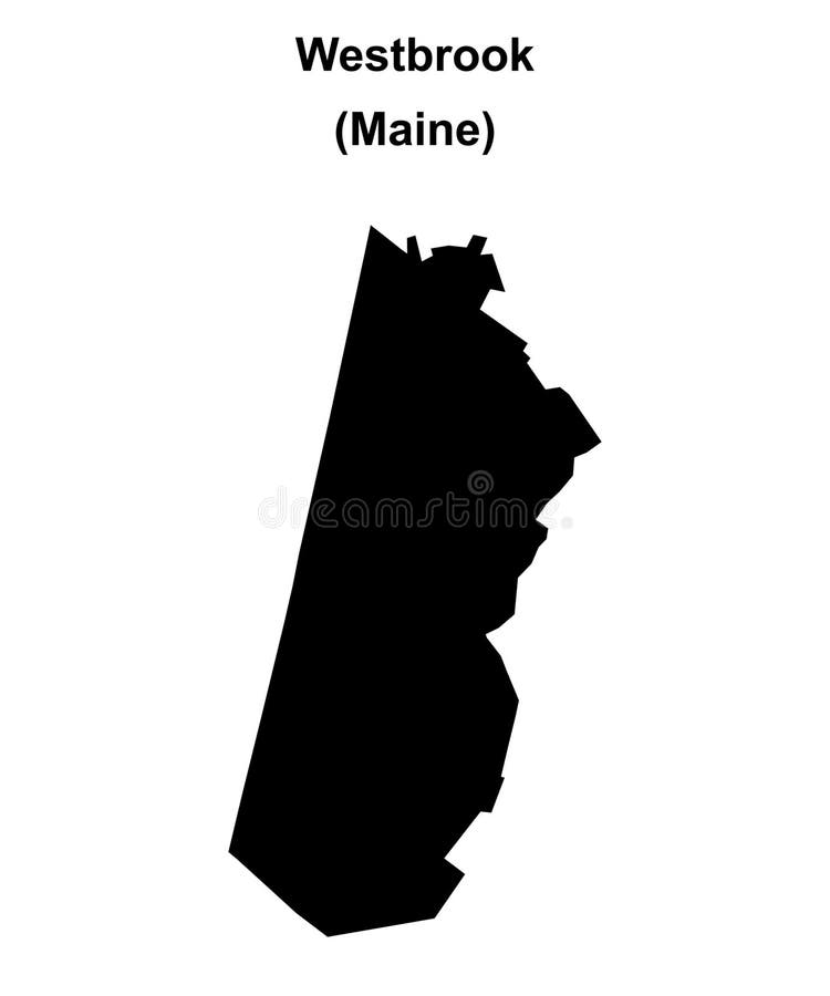 Westbrook outline map stock vector. Illustration of westbrook - 357338834