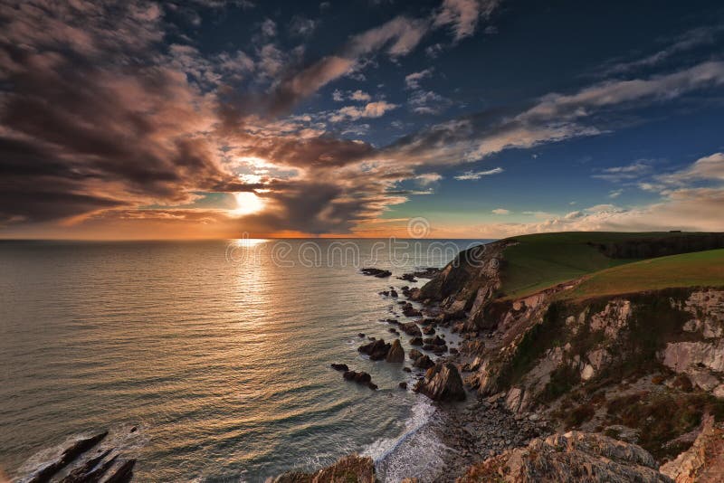 Westcombe Beach Sunset stock image. Image of rambler - 23069253