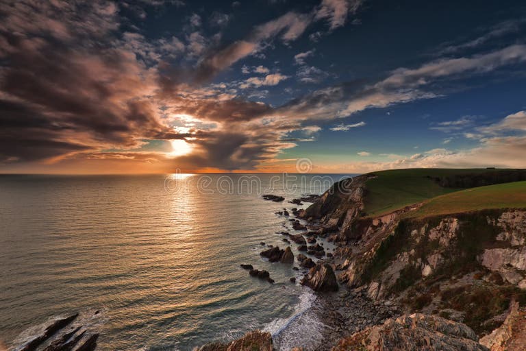 Westcombe Beach Sunset stock image. Image of rambler - 23069253