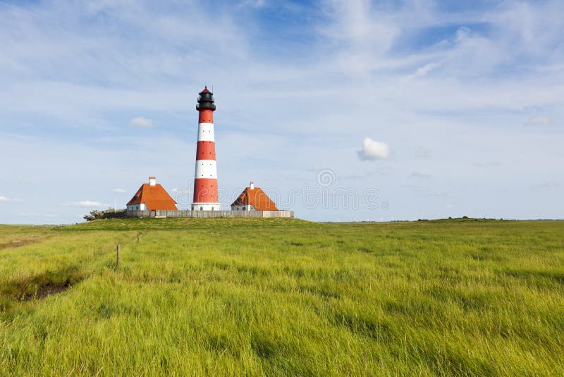 Westerhever lighthouse stock photo. Image of horizontal - 25946216