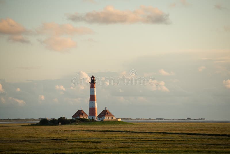 Westerheversand Lighthouse, North Sea Stock Photo - Image of north ...
