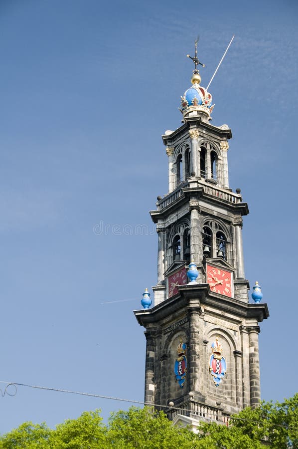 Westerkerk Amsterdam Westerchurch Holland Stock Image - Image of ...