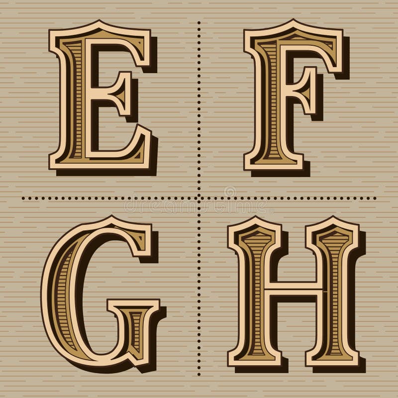 Western Alphabet Design Letters Vintage Vector Stock Vector ...