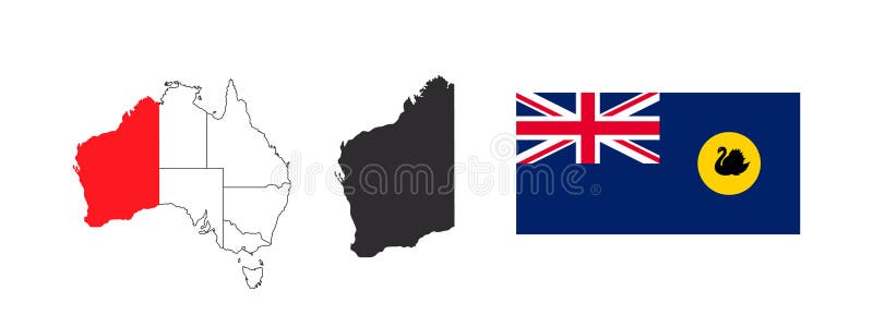 Western Australia Map. Flag of Western Australia. States and ...