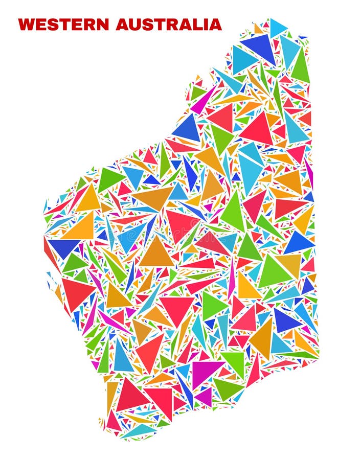 Western Australia Map - Mosaic of Color Triangles Stock Vector ...
