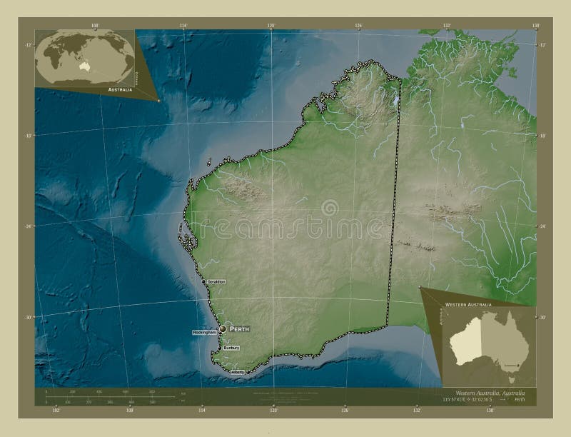 Western Australia, Australia. Wiki. Labelled Points of Cities Stock ...