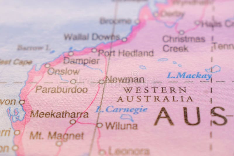 Western Australia on the World Map-Geo Political Map Stock Photo ...