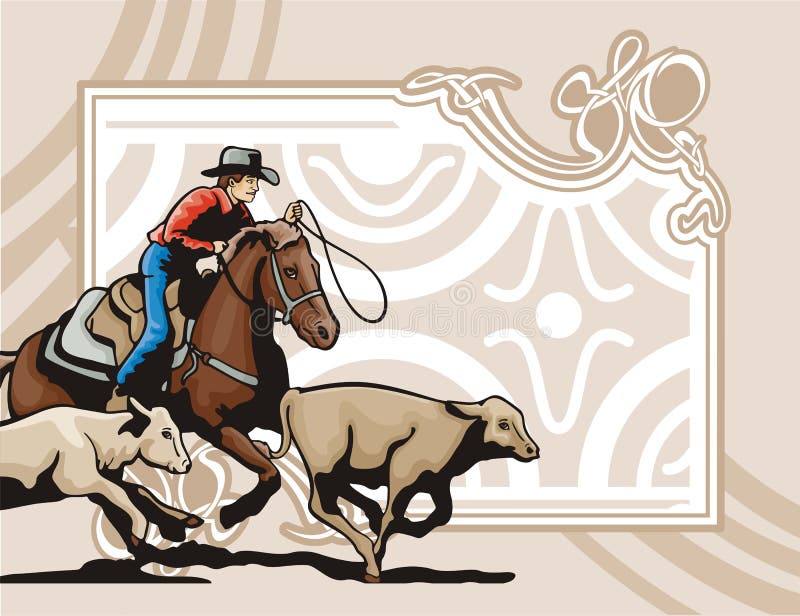 Western background series stock vector. Illustration of cattle - 3331679