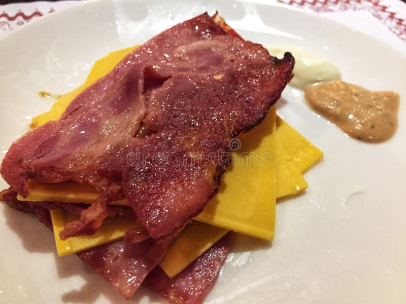 Western Breakfast Bacon and Cheese Stock Image - Image of bacon ...