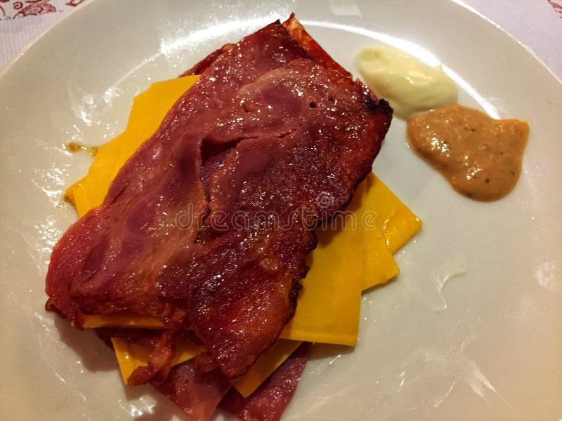 Western Breakfast Bacon and Cheese Stock Photo - Image of bacon ...