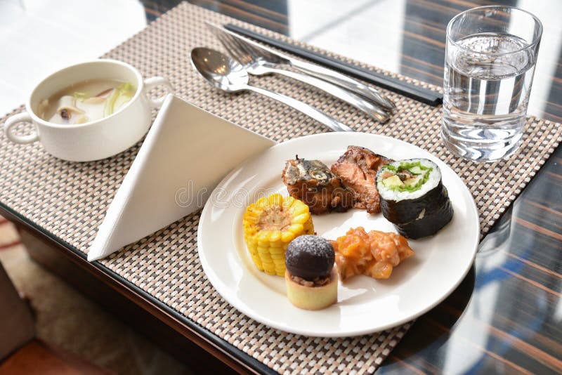 Western Buffet in Restaurant. Stock Image - Image of fresh, bowl: 252520023