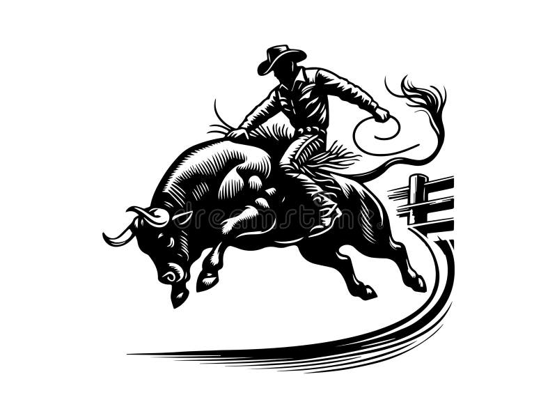 Cowboy Horse Bronco Black Sketch Stock Illustrations – 13 Cowboy Horse ...