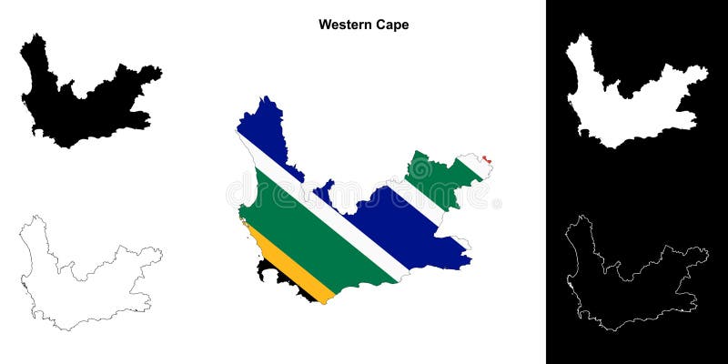 Western Cape outline map stock vector. Illustration of icon - 356556271