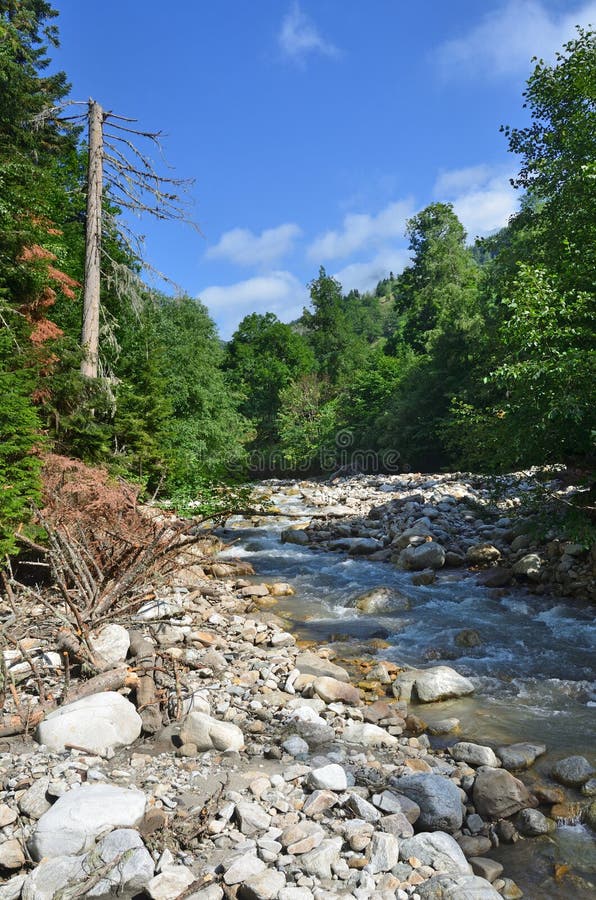 Western Caucasus, Zakan River Stock Image - Image of landscape, hike ...
