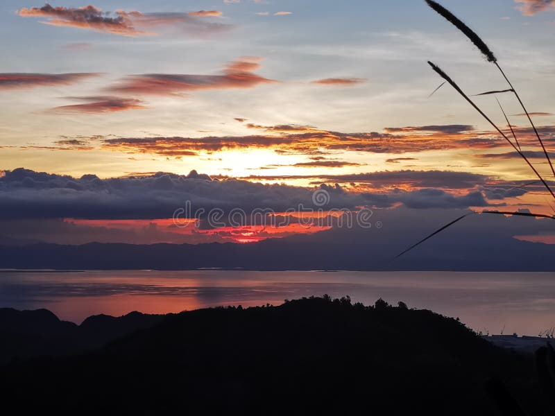 Western Cebu Sunset As Seen from Balamban Stock Image - Image of town ...
