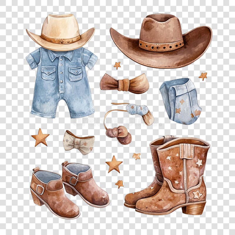 Western cowboy theme set stock image. Illustration of entertainment ...