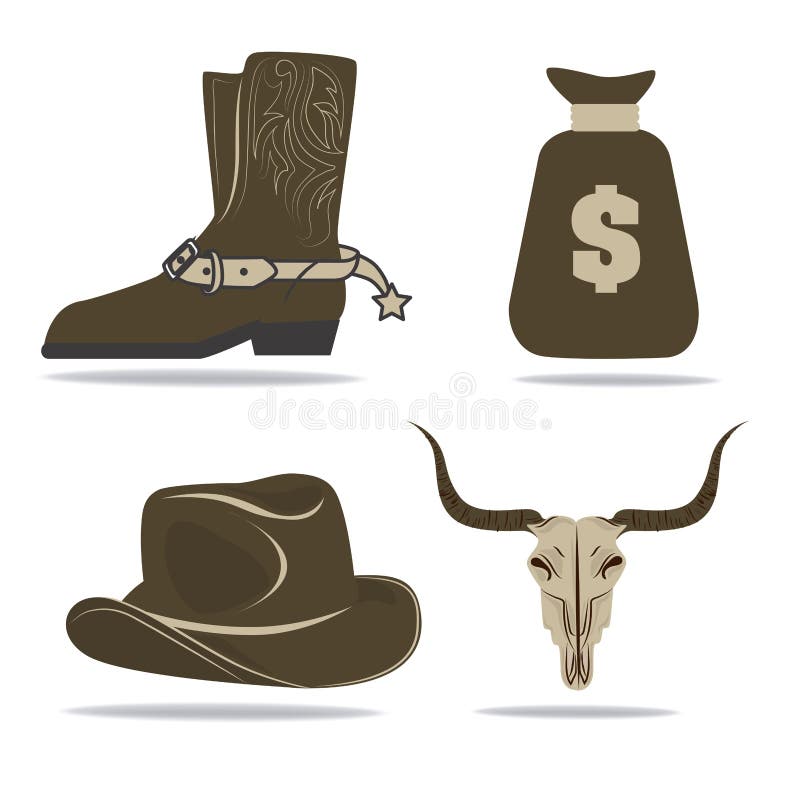 Money bag wild west icon stock vector. Illustration of business - 86635618