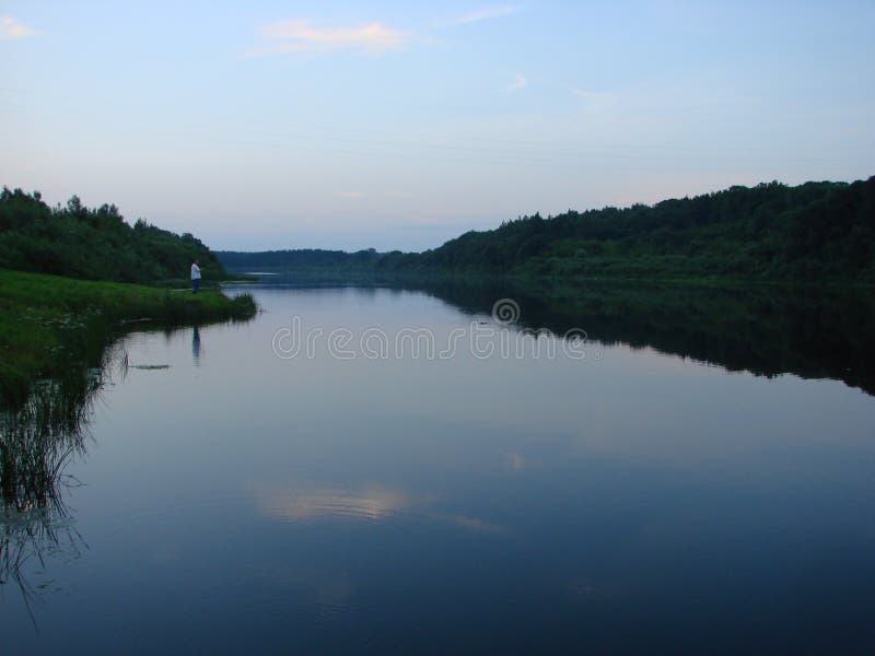 Western Dvina River in Belarus Stock Photo - Image of grass, clouds ...