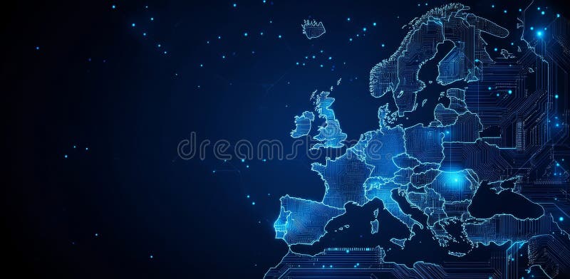 Western Europe S Map with Embedded Digital Aspects Illustrating the EU ...