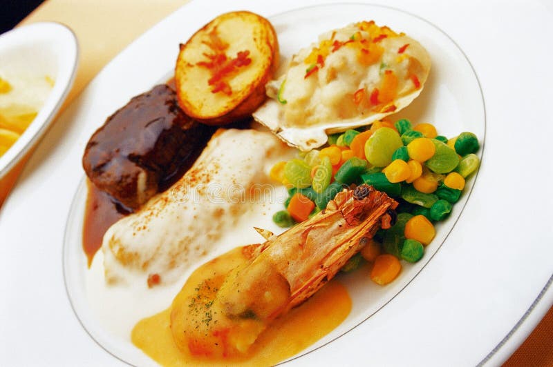 Western Food stock photo. Image of potato, shadow, shrimp - 677116