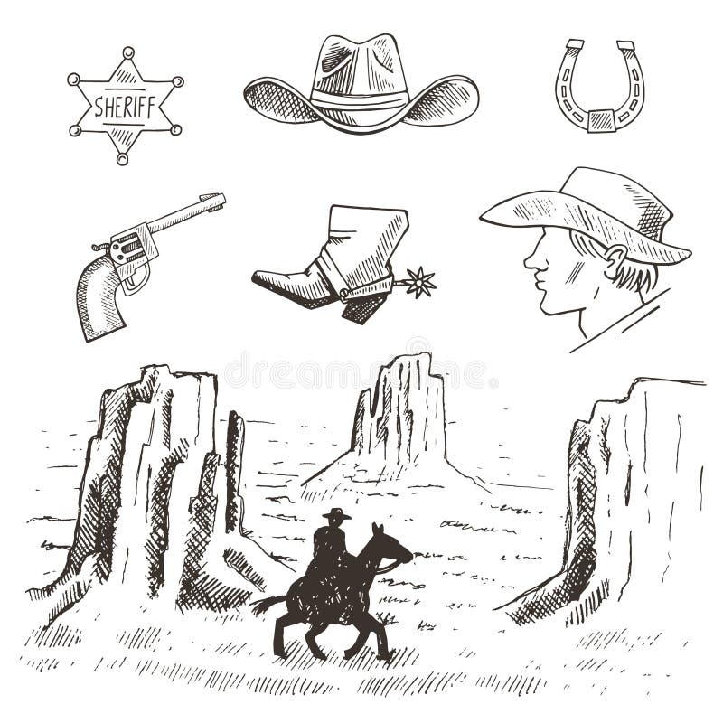 Western Revolver Sketch Stock Illustrations – 355 Western Revolver ...