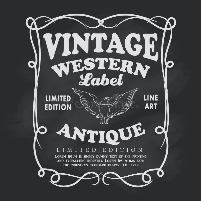 Western Hand Drawn Frame Label Border Vintage Vector Stock Vector ...