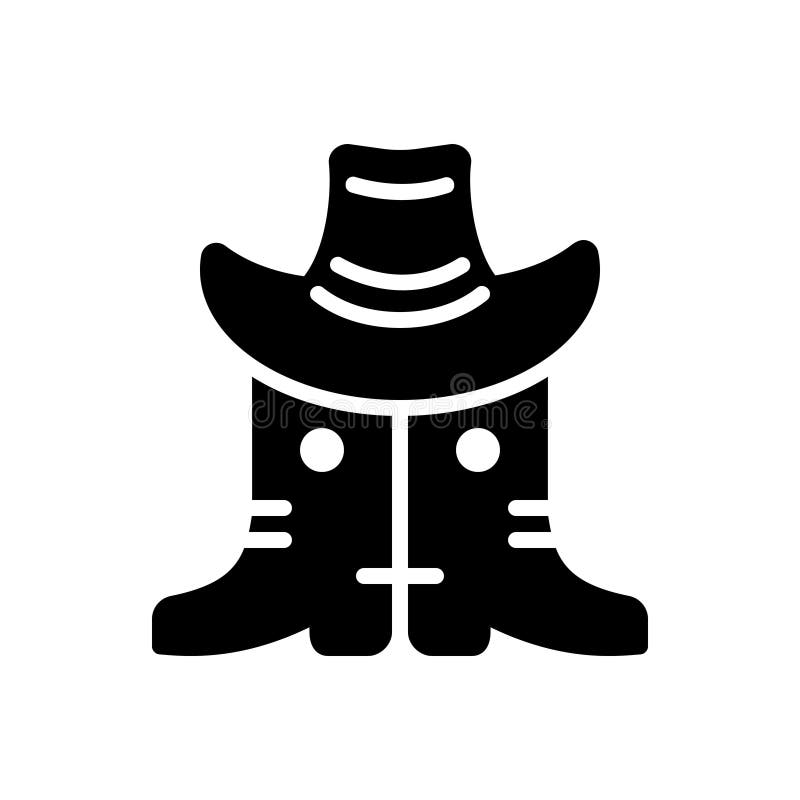 Black Solid Icon for Western, Cowboy and Hat Stock Vector ...