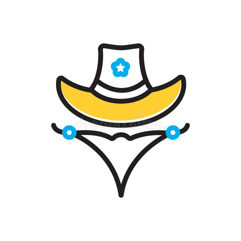 Multi Color Icon for Western, Cowboy and Costume Stock Illustration ...