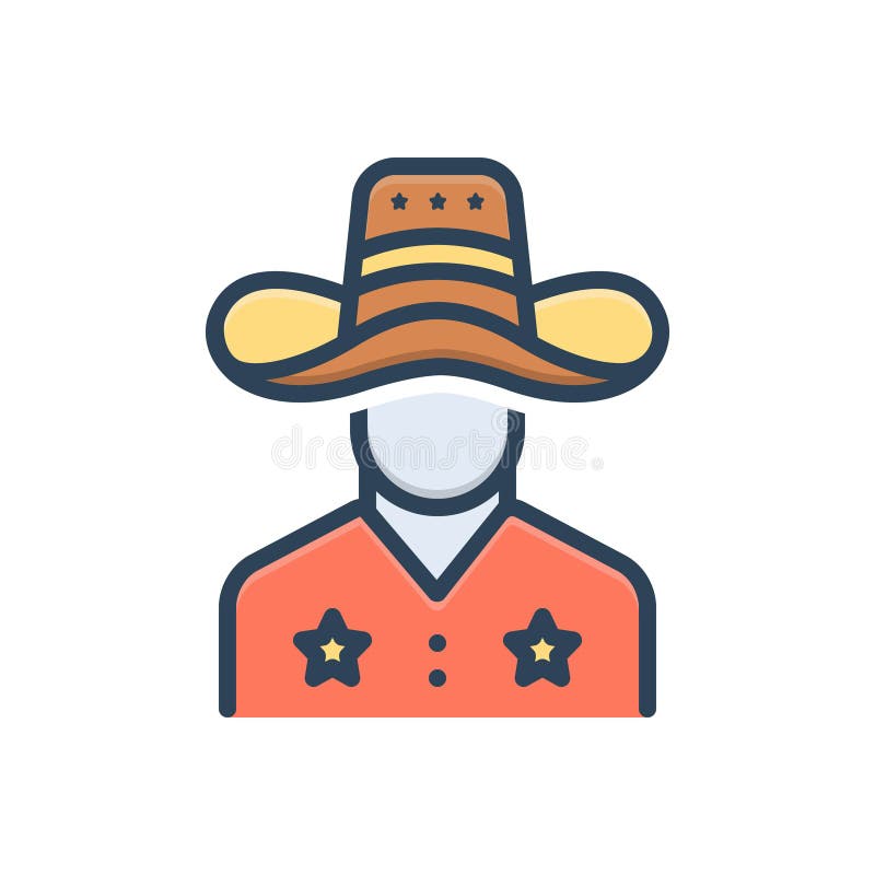Color Illustration Icon for Western, Englishman and Western Stock ...