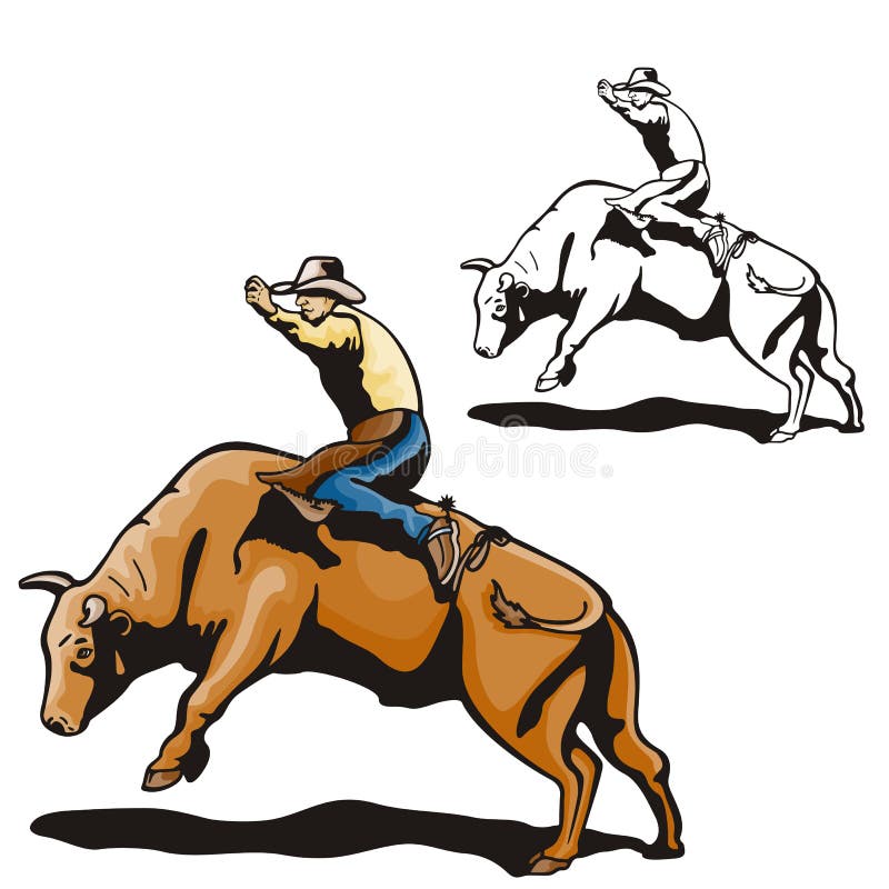 Girl Riding Mechanical Bull Cartoon Stock Vector - Illustration of ...