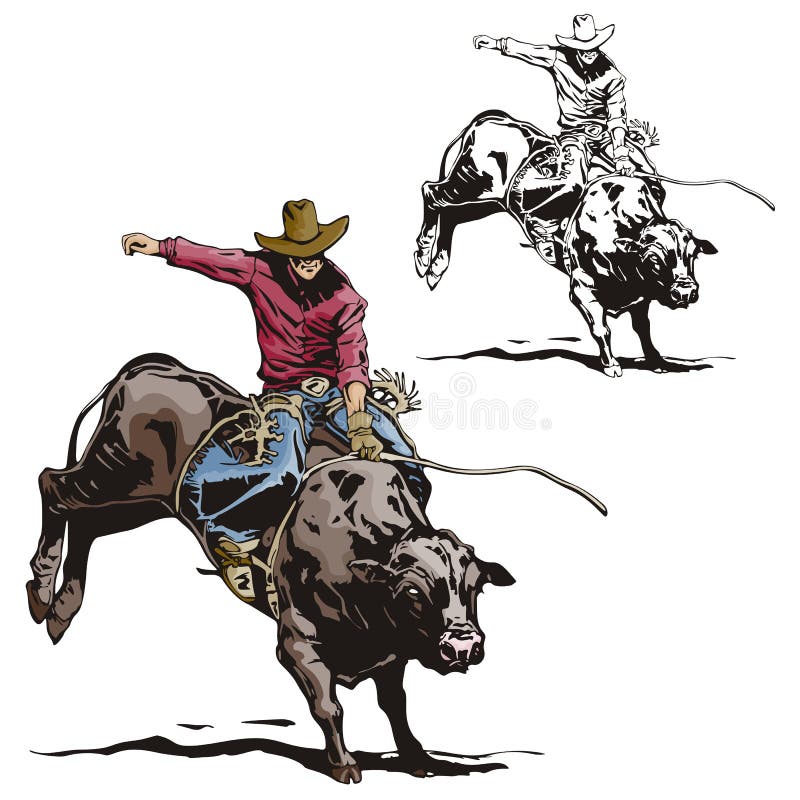 Bull Rider Stock Illustrations – 1,943 Bull Rider Stock Illustrations ...