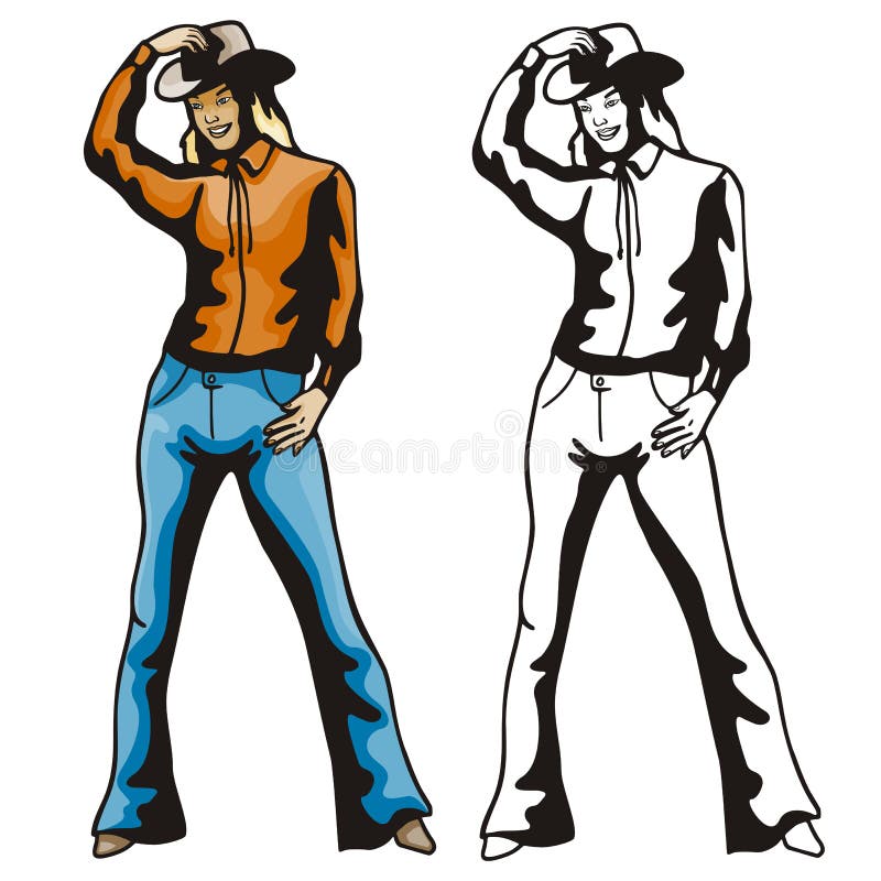 Cowboy dancing stock vector. Illustration of dancer, kicker - 51035402