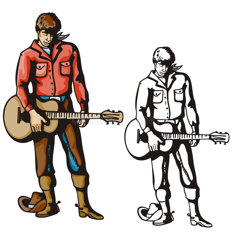 Music Series- Banjo and Contra Bass Player Stock Vector - Illustration ...