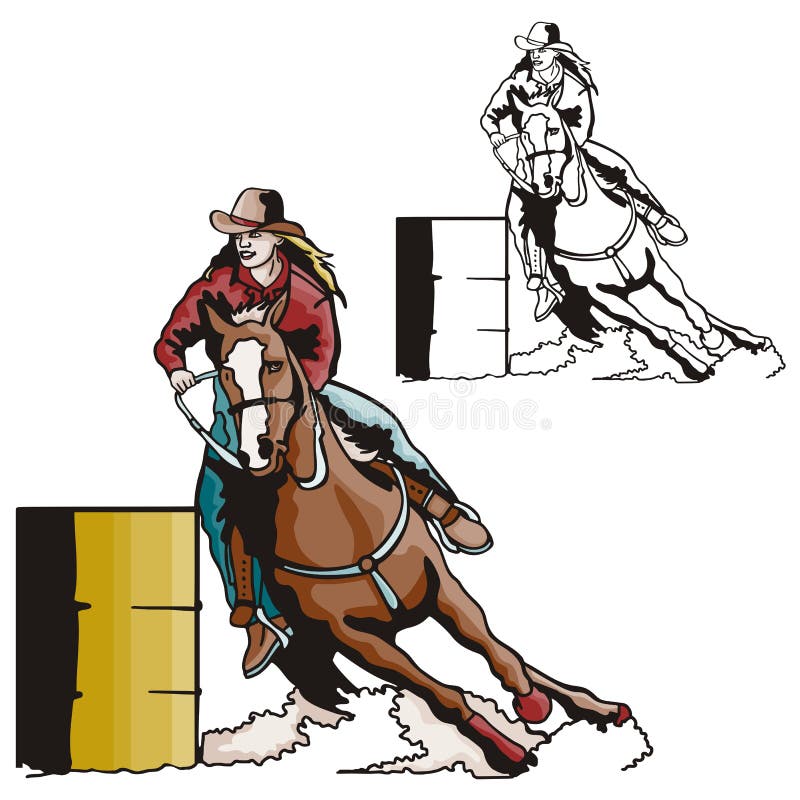 Barrel Racing Stock Illustrations – 239 Barrel Racing Stock ...
