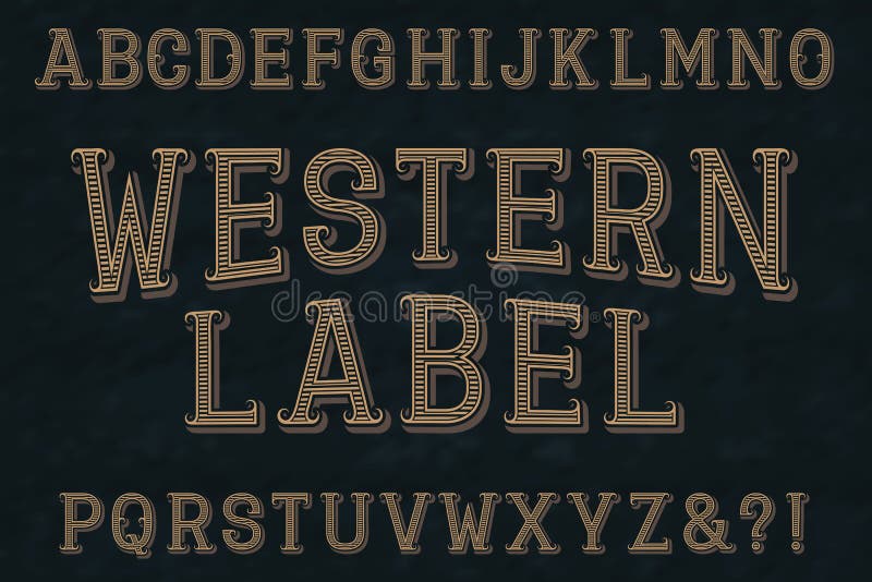 Western Label Font. Isolated English Alphabet Stock Vector ...