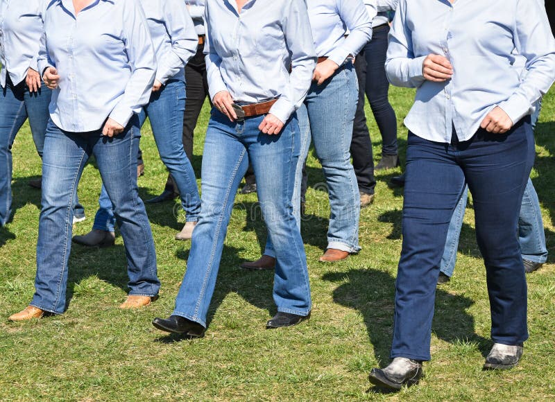 Western Line Dancers Outdoor Stock Photo - Image of show, stepping ...