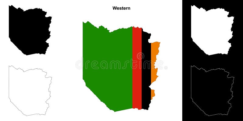 Western outline map stock illustration. Illustration of contour - 356559592