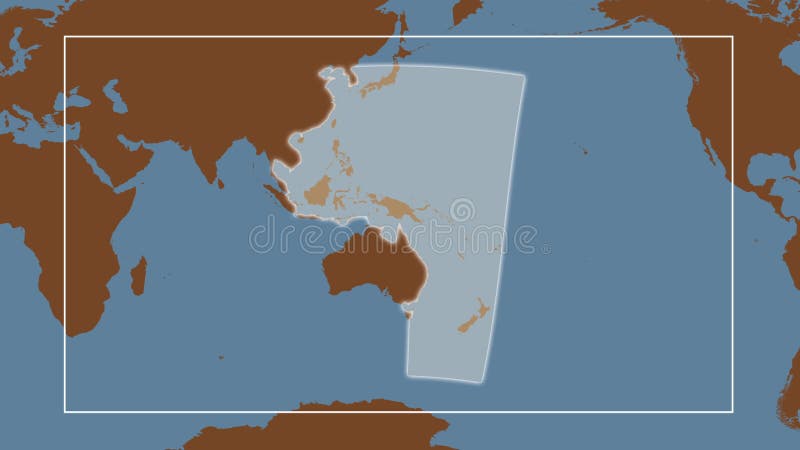 Western Pacific Ocean. Solid Map. Patterson Cylindrical. Close-up Stock ...