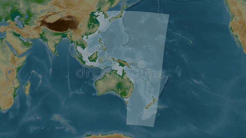 Western Pacific Ocean Highlighted. Physical Map Stock Illustration ...
