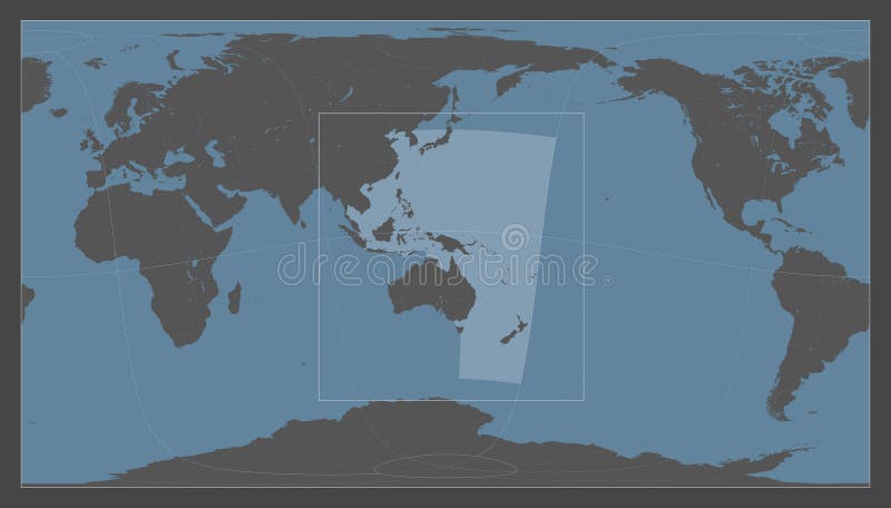 Western Pacific Ocean on the World Map. Solid Stock Illustration ...