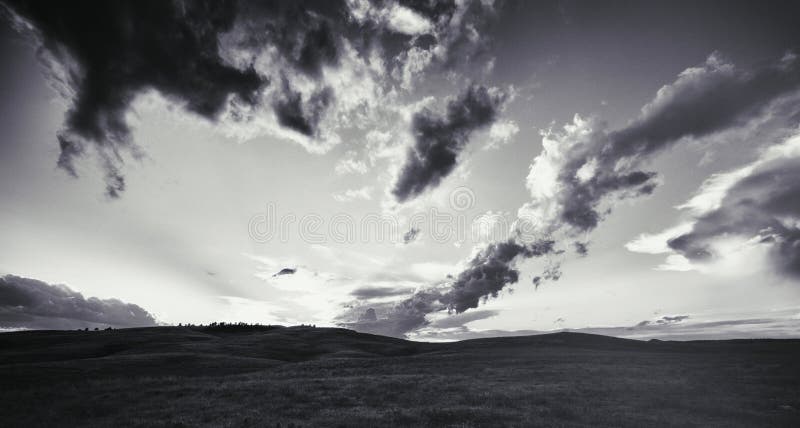 Western Prairie with Beautiful Cloudscape Stock Photo - Image of ...