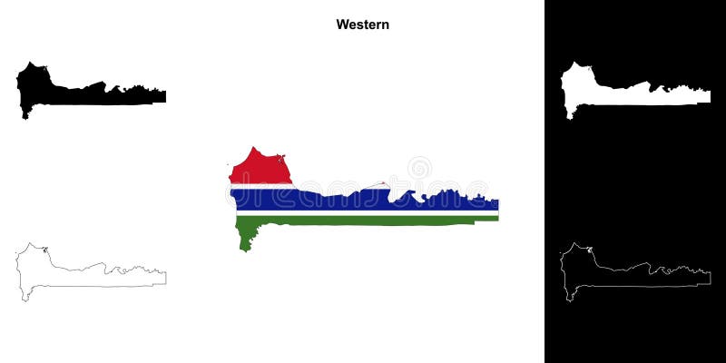 Western outline map stock illustration. Illustration of blank - 356529727