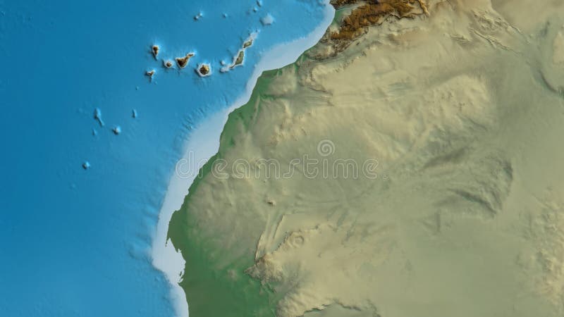 Western Sahara Area. Relief Map Stock Illustration - Illustration of ...