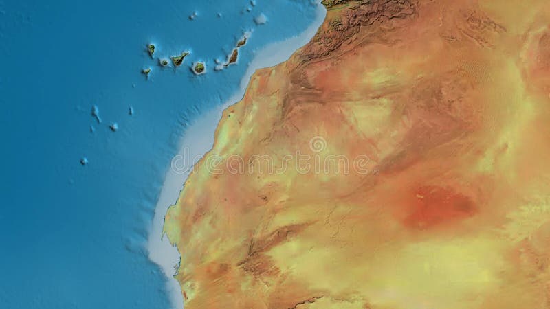 Western Sahara Area. Topographic Map Stock Illustration - Illustration ...