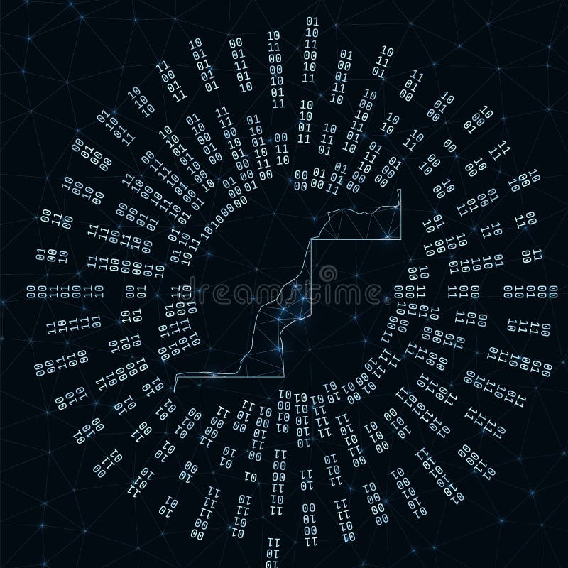 Western Sahara Digital Map. Stock Vector - Illustration of glowing ...