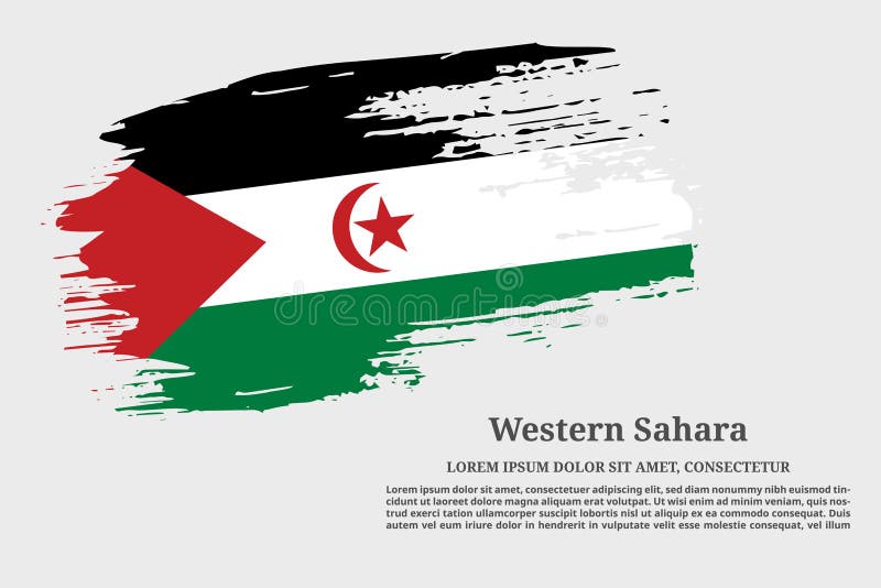 Western Sahara Flag Grunge Brush and Poster, Vector Stock Vector ...